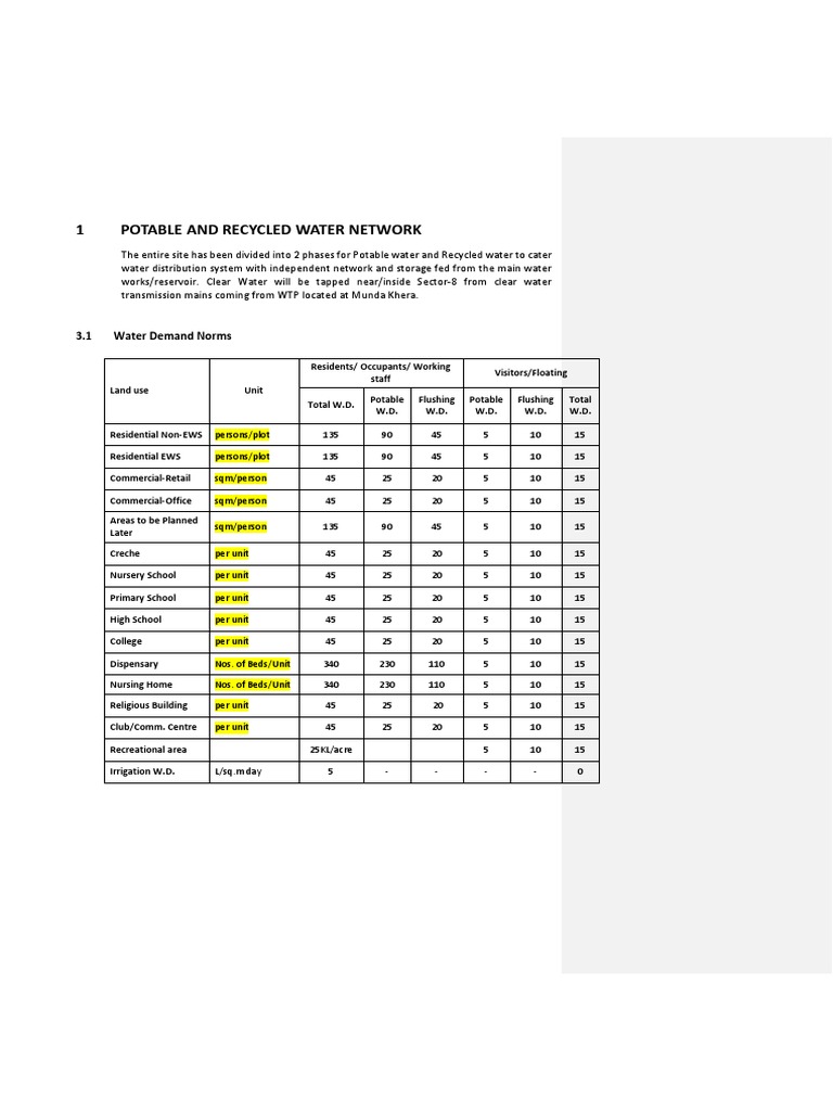 Wet Utilities - Design Basis | Download Free PDF | Sewage Treatment ...