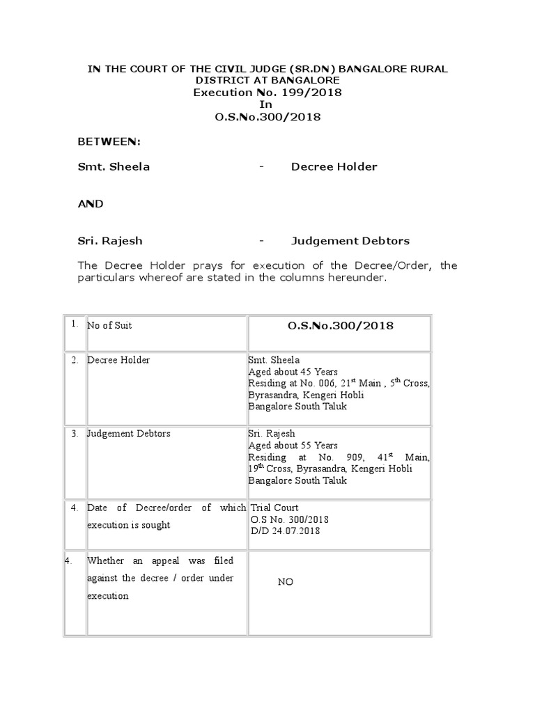 Execution Petition | PDF | Virtue | Judiciaries