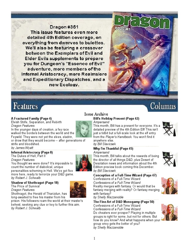 Dragon Magazine #361 PDF | PDF | Elves | Dungeons & Dragons