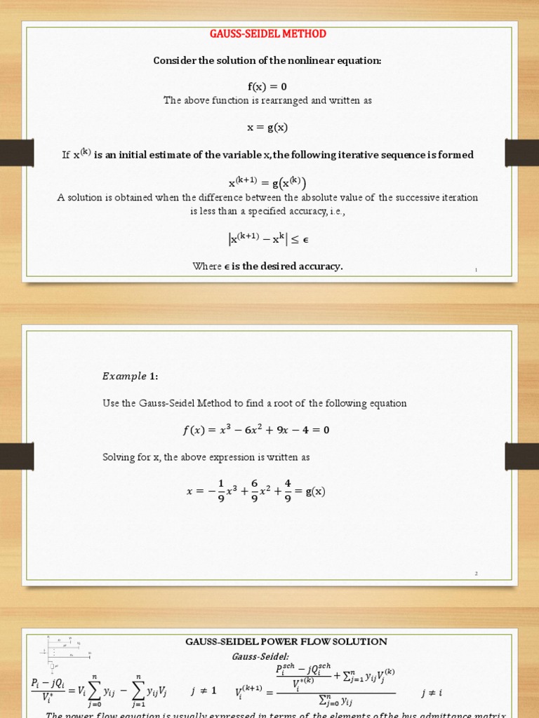 Gauss-Seidel Method | PDF | Electrical Engineering | Mathematical Analysis