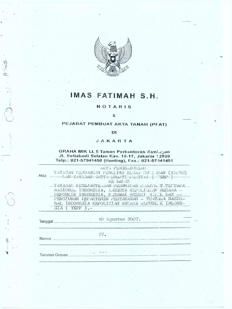 Akta Penggabungan - Merger PDF | PDF