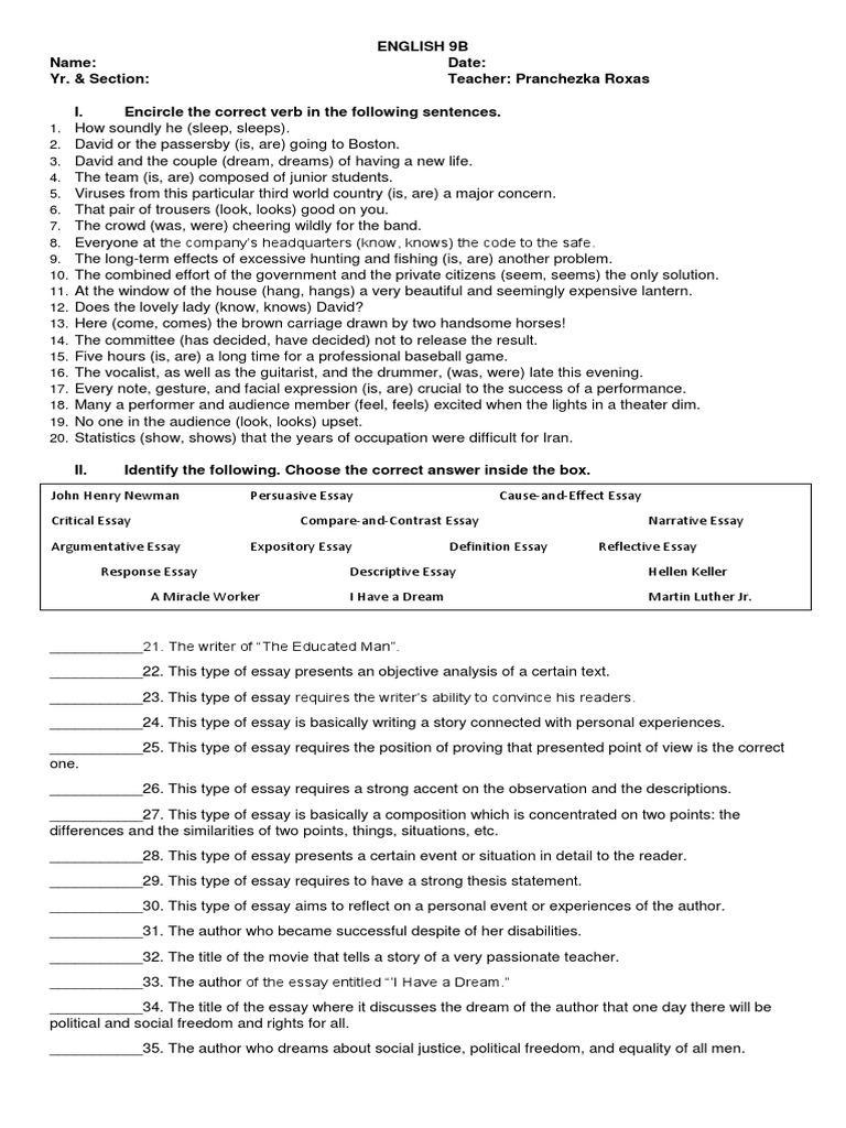 English 9B (PT) | PDF | Essays