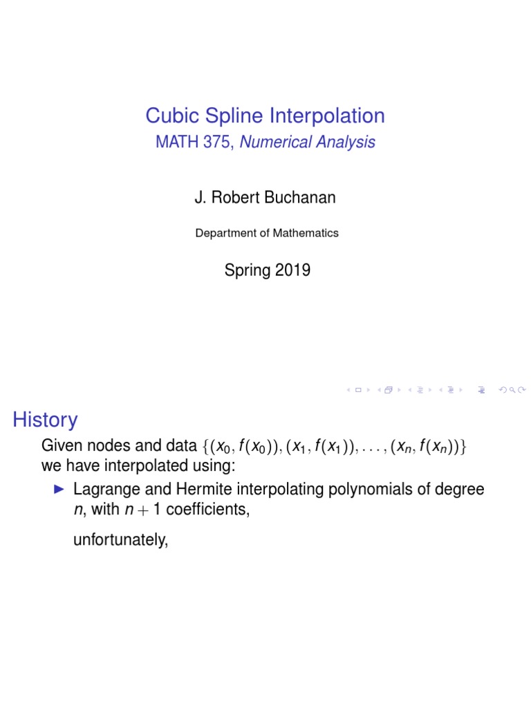 Cubic Spline Interpolation PDF | PDF | Interpolation | Spline (Mathematics)