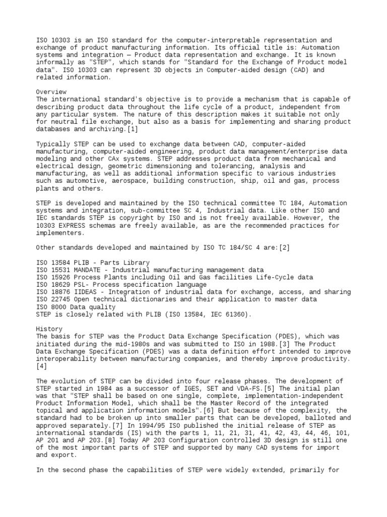 Iso 10303 - Step Format | PDF | Engineering | Scientific Modeling