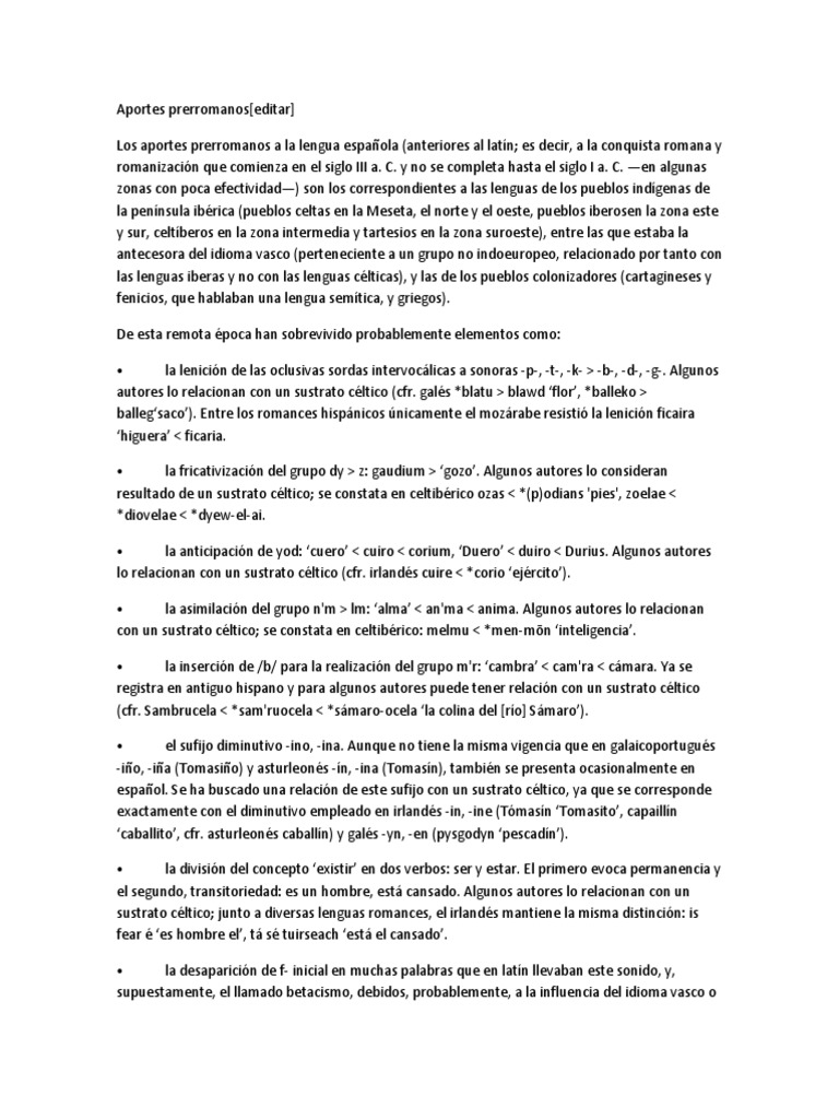 Aportes Prerromanos | PDF | Celtas | Lenguas de Europa