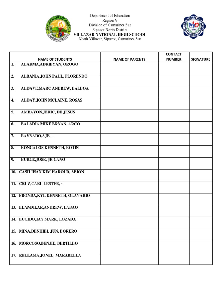 Pta Attendance Sheet | PDF