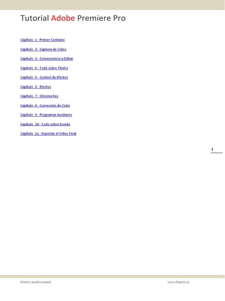 Tutorial Adobe Premiere Pro PDF | PDF | Ventana (informática) | Vídeo
