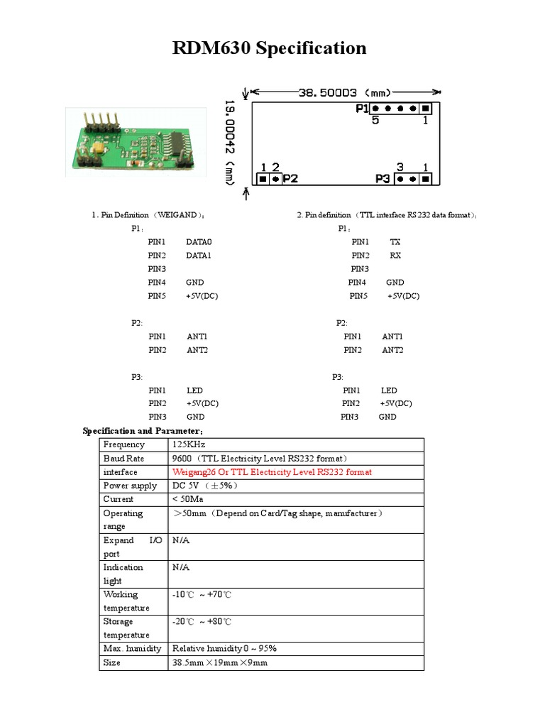 RDM 6300 | PDF | Bit | Data Transmission