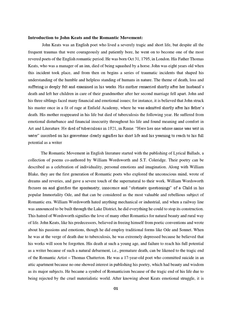 Keats Ode (Assignment) | PDF | John Keats | Hades