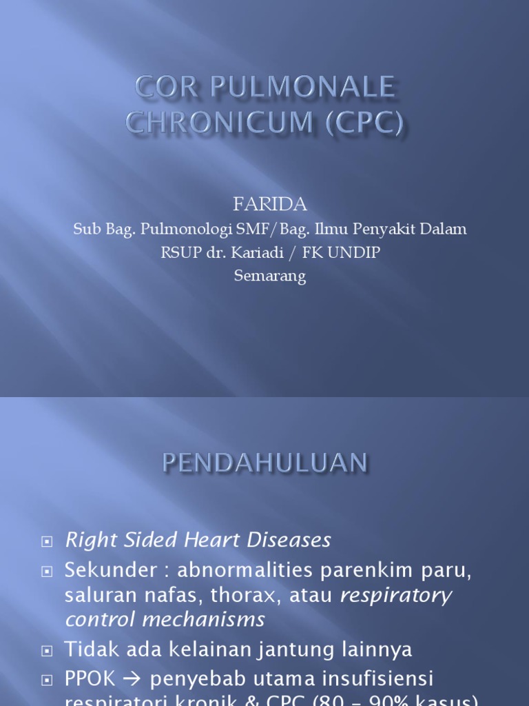 Cor Pulmonale Chronicum (CPC) | PDF