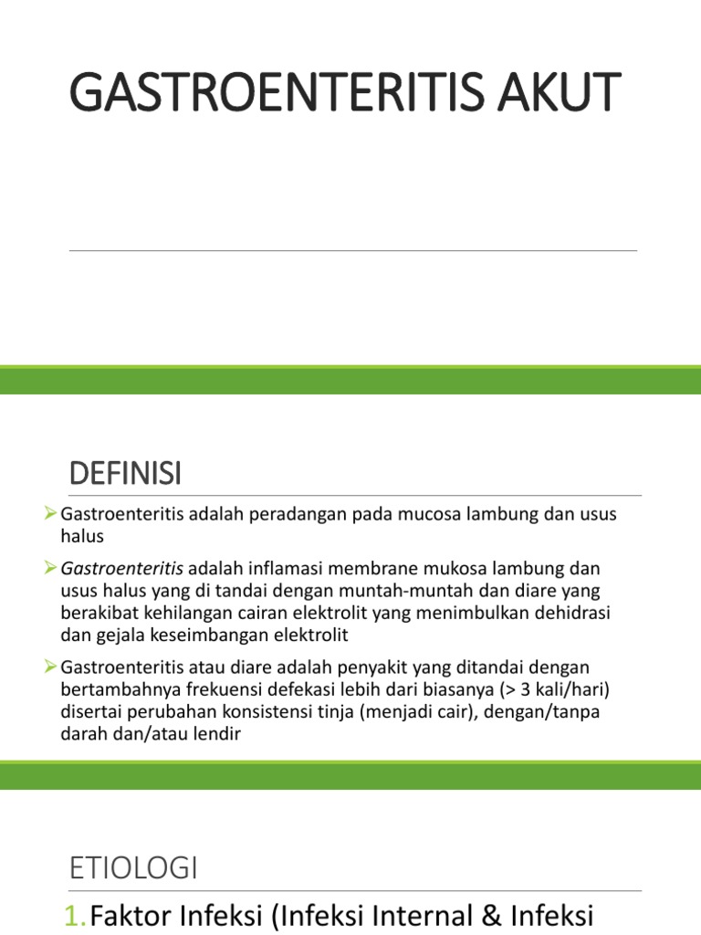 Definisi dan Penanganan Gastroenteritis Akut | PDF | Kesehatan Holistik