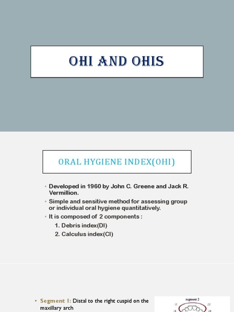 Oral Hygiene Index Simplified | Download Free PDF | Oral Hygiene | Mouth