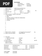Tour Programme Format Template | PDF