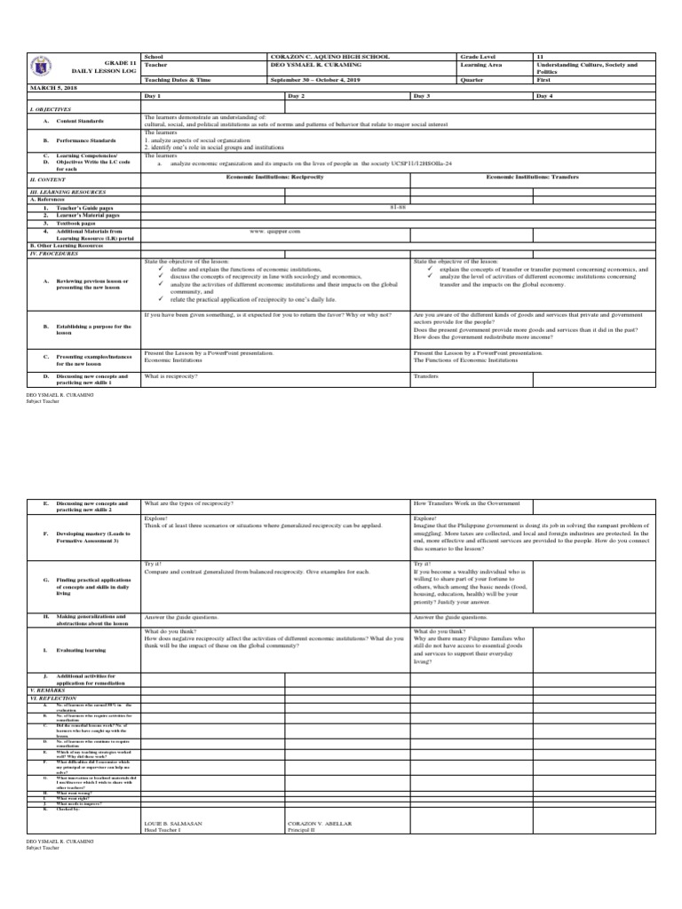 Grade 12 Ucsp Q2 W6 | PDF | Learning | Teachers