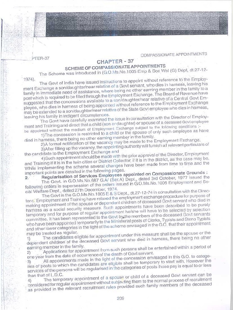 Compassionate Appointment | PDF