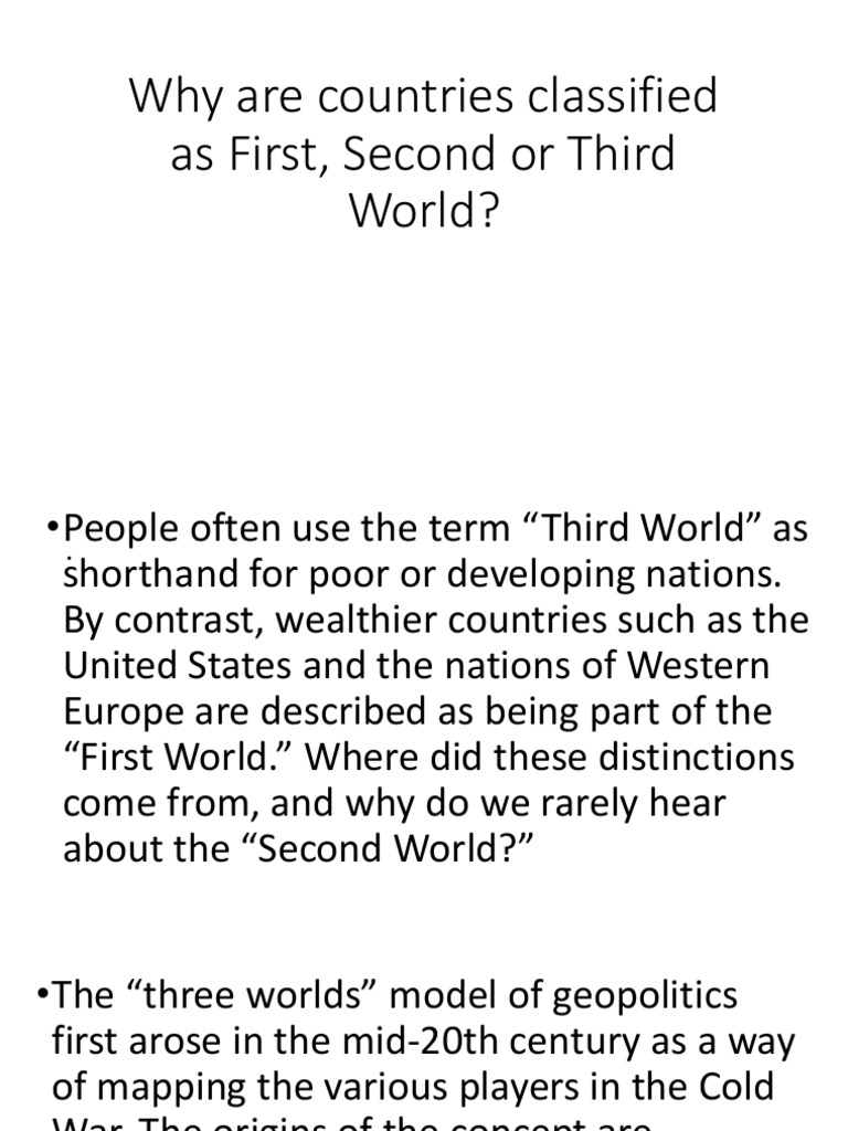 1st and 3rd World Country | PDF | Third World | Global Politics