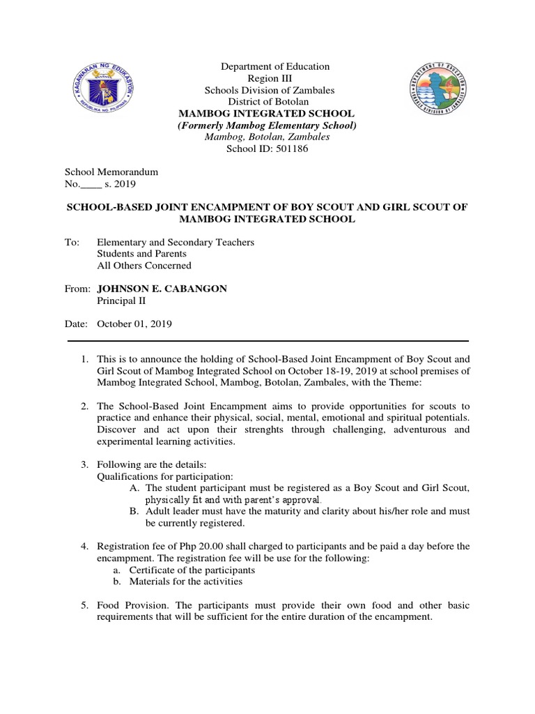 Scouting Memo | PDF | Boy Scouts Of America | Behavior Modification