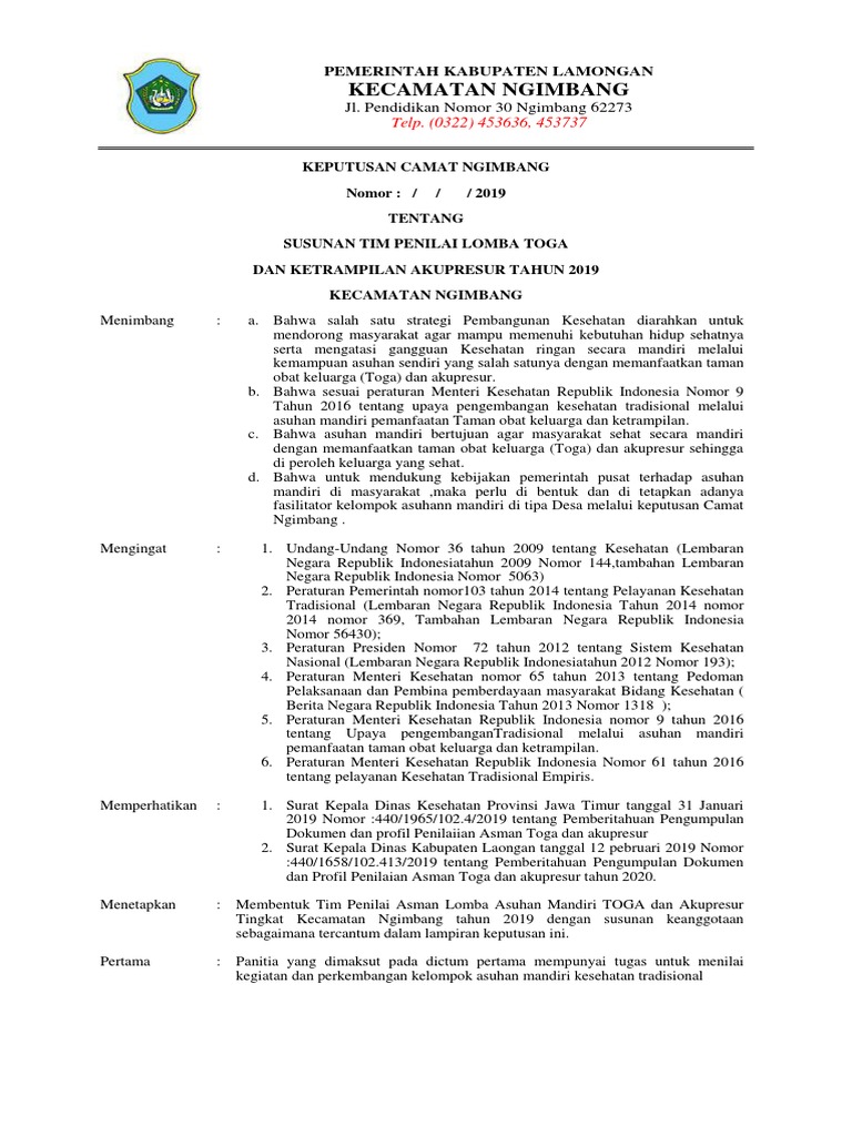 SK Tim Penilai Lomba | PDF