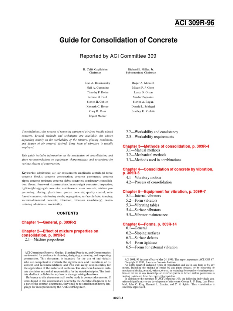 Aci 309 PDF | PDF | Concrete | Engines