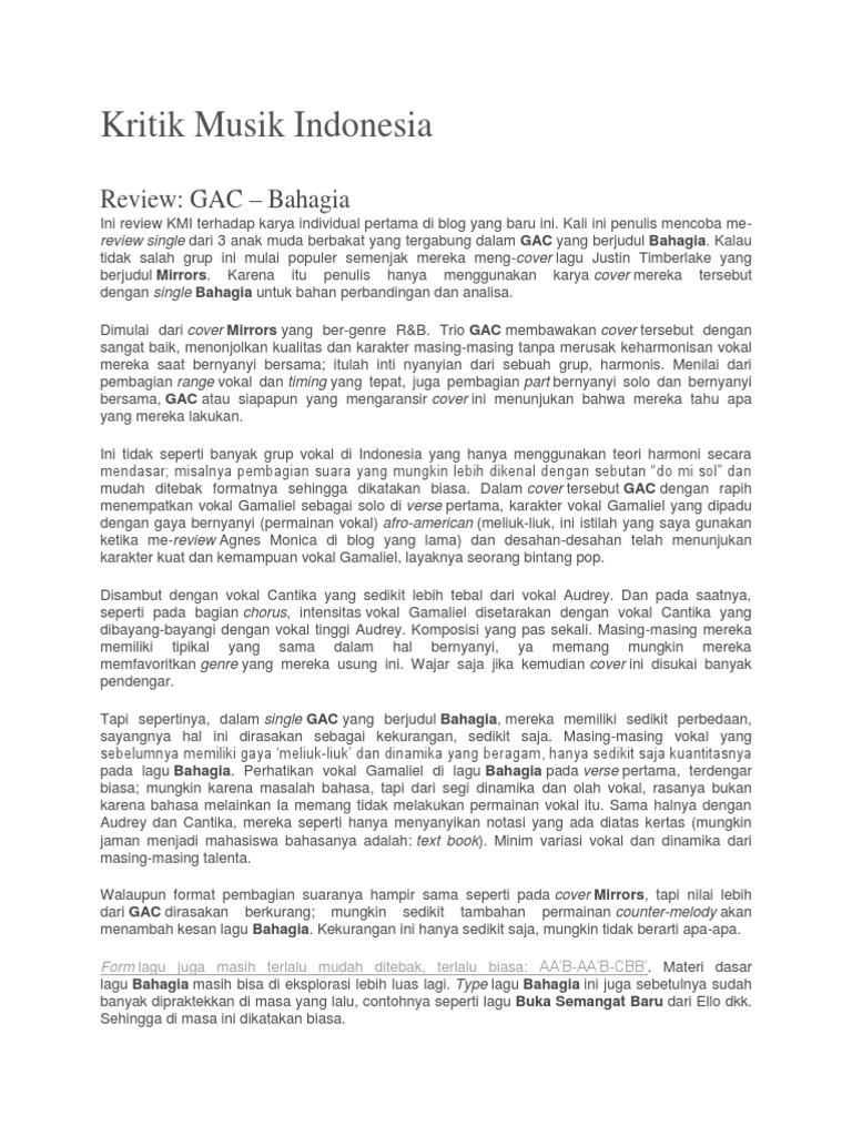 Kritik Musik Indonesia | PDF