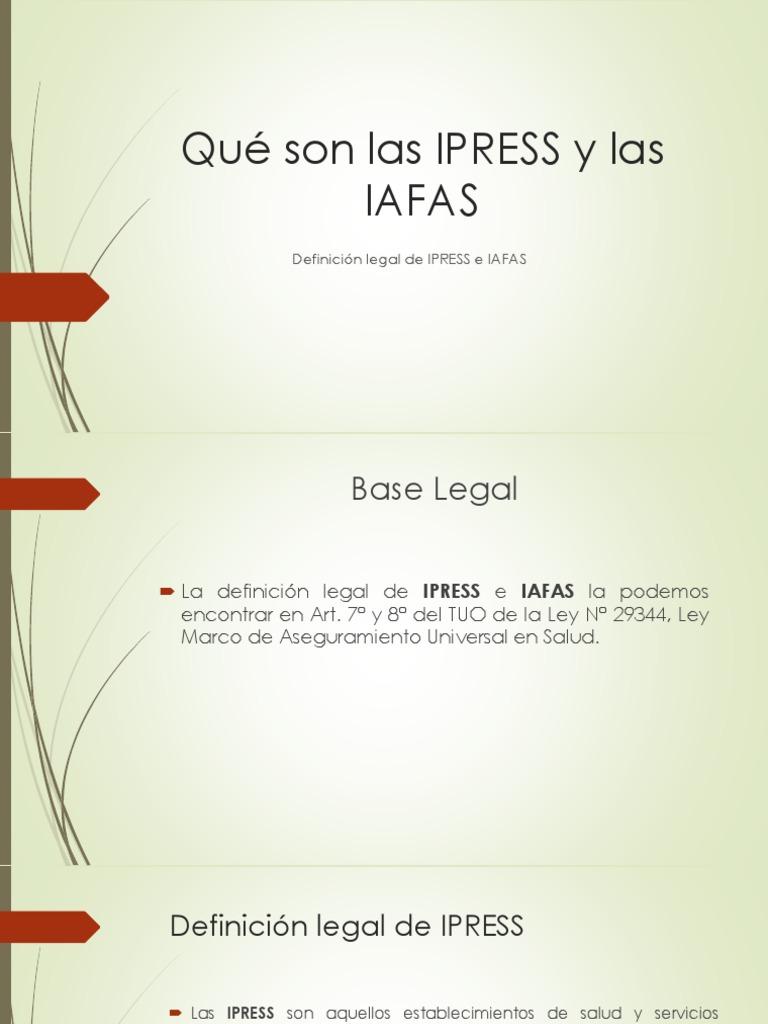 Definición Legal de IPRESS e IAFAS | PDF