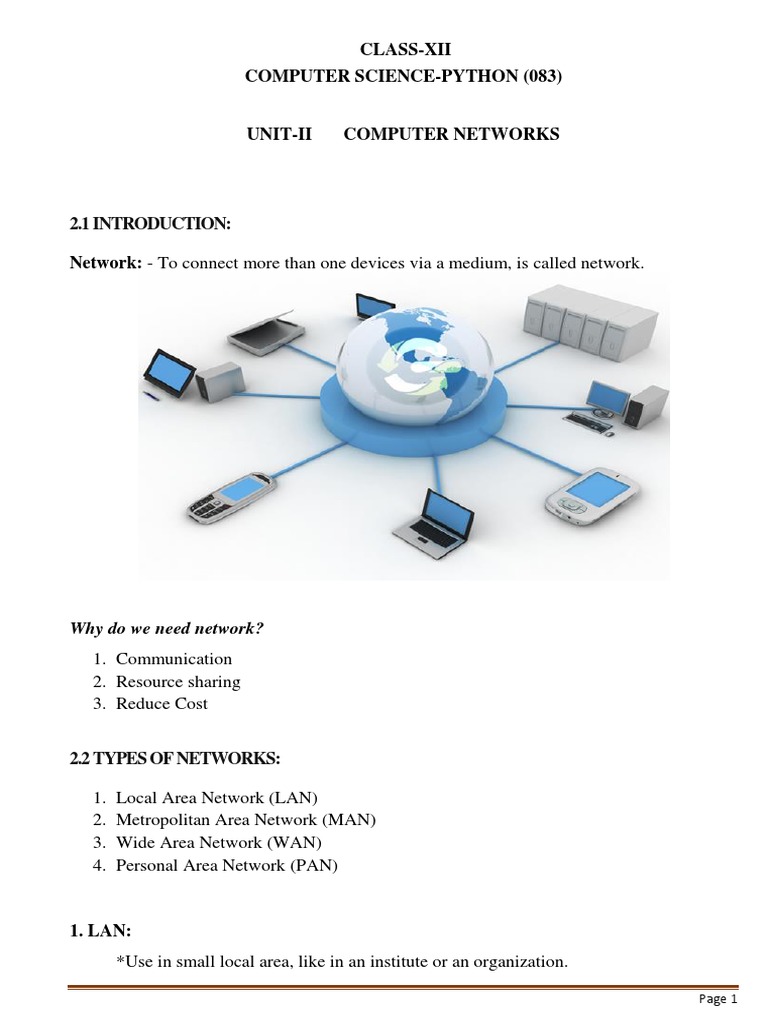 Class Xii Unit II Computer Networks | PDF | Error Detection And ... Class Xii Unit II Computer Networks | PDF | Error Detection And ...
