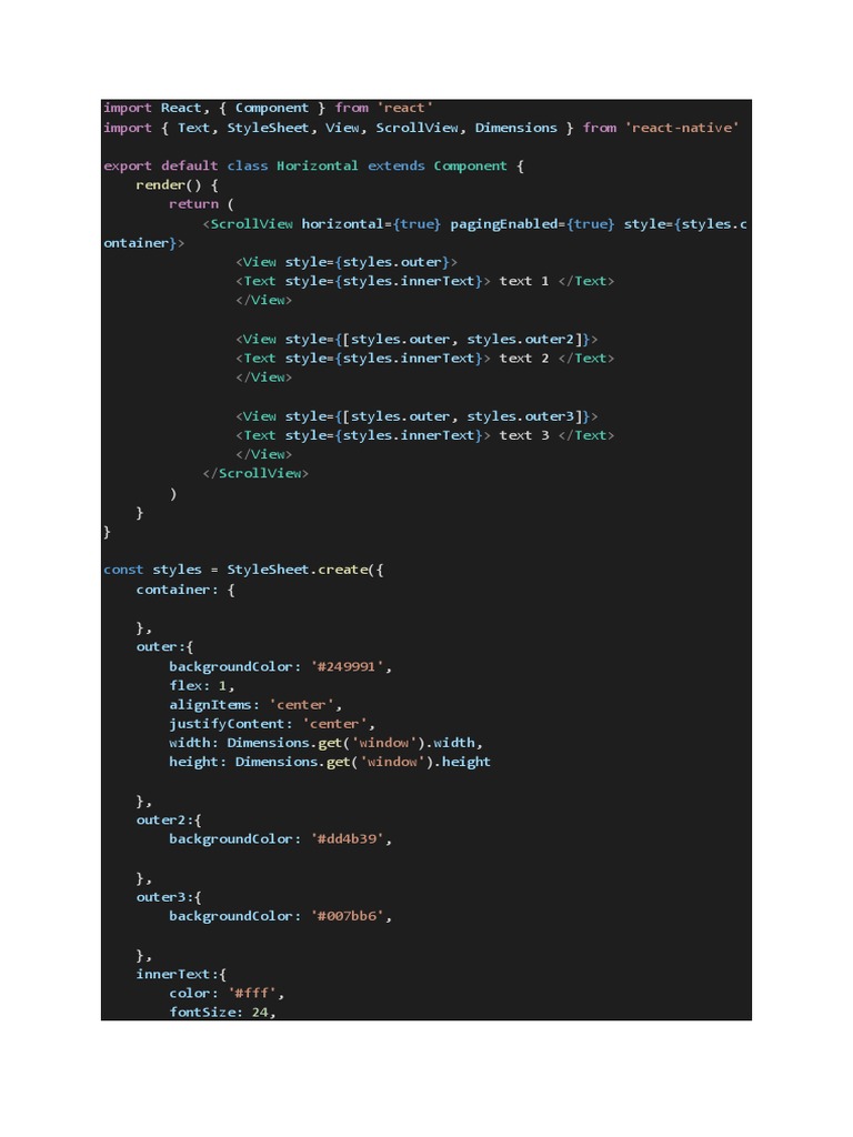How To Horizontal Scroll in RN | PDF | Computers