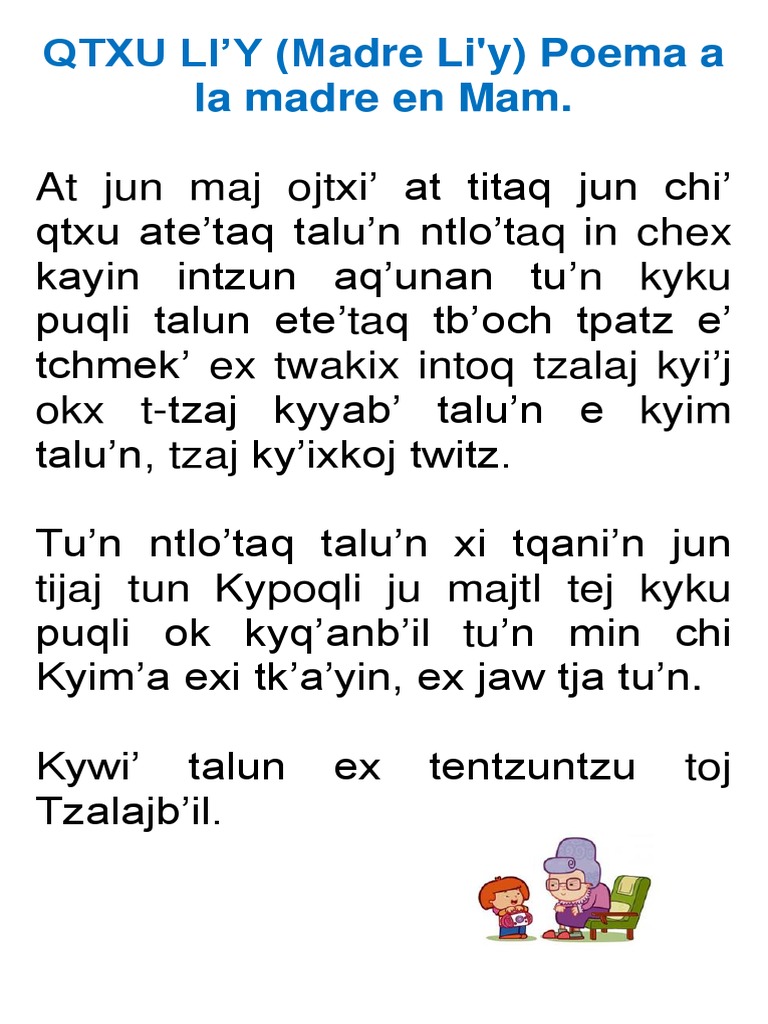 Poemas y Cuentos en Mam | PDF