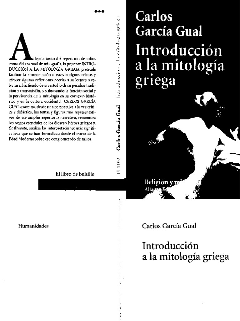 Carlos Garcia Gual Introduccion A La Mitologia Griega PDF | PDF