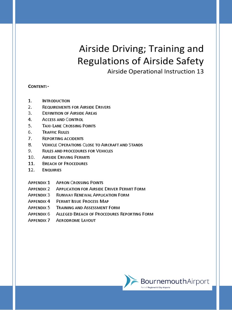 AOI 13 Airside Driving Training and Regulations of Airside Safety PDF ...