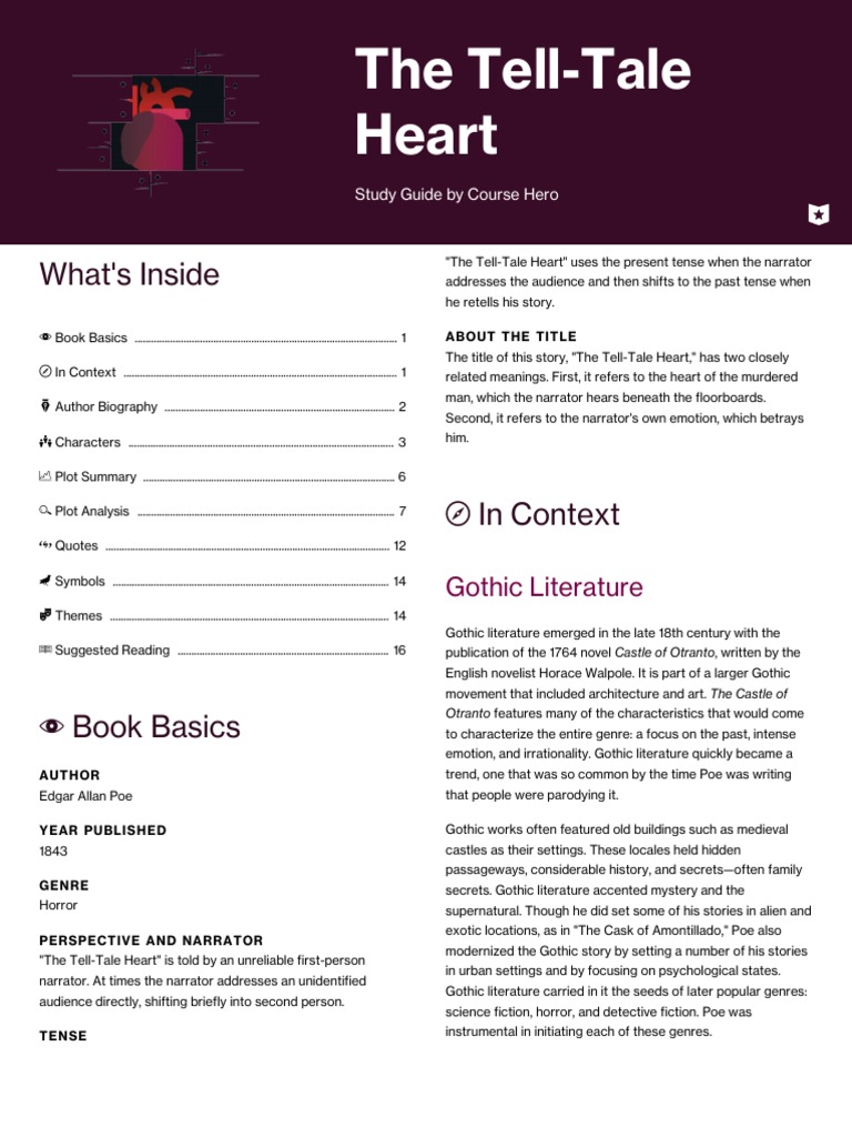 The Tell Tale Heart FULL ANALYSIS PDF | PDF | Edgar Allan Poe | Gothic ...