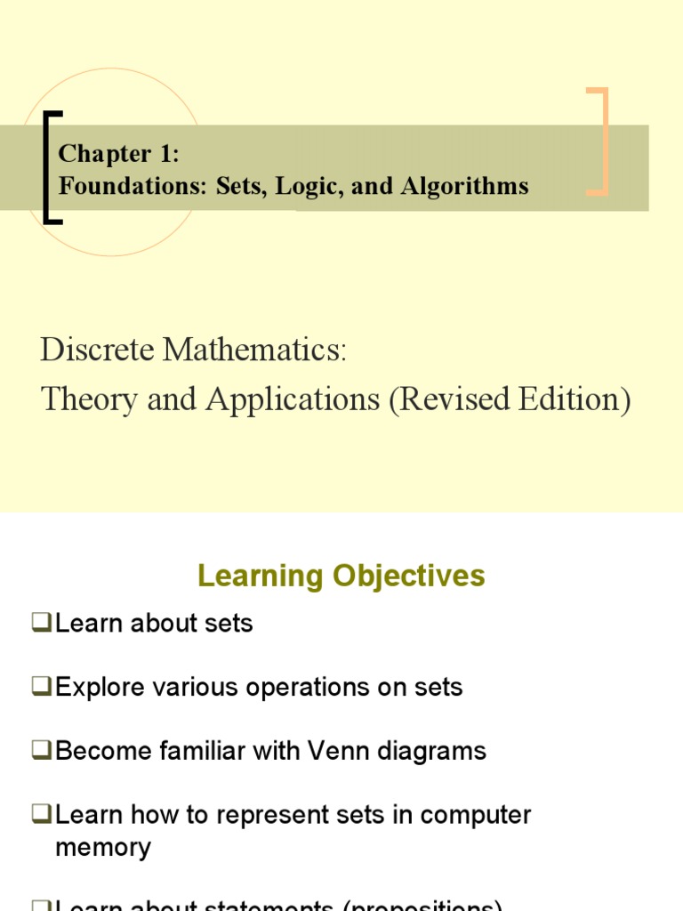 Chapter1 Notes Malik Discrete | PDF | Set (Mathematics) | First Order Logic