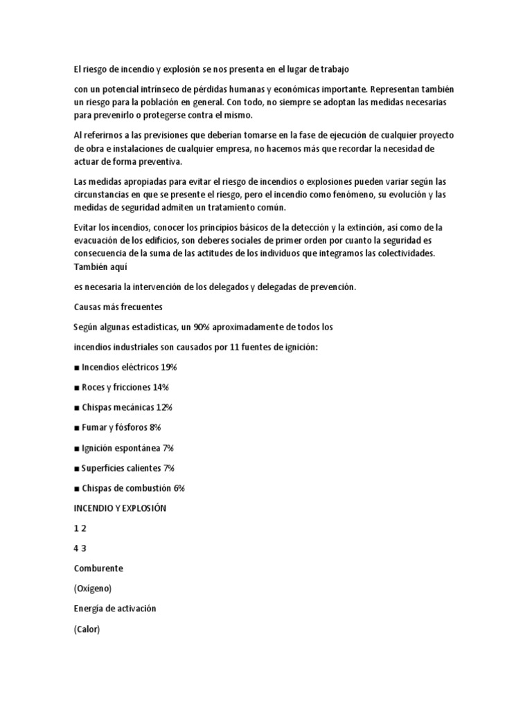 Prevención de Riesgos de Incendio y Explosión | PDF | Combustión ...