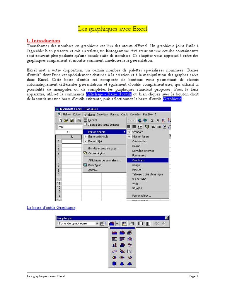 Créer des graphiques avec Excel | PDF | Microsoft Excel | Feuille de calcul