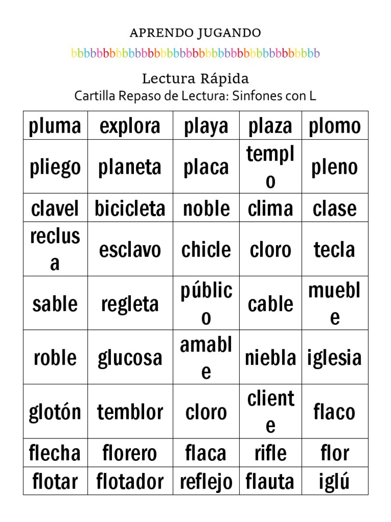 Lectura Sinfones Con L | PDF | Arte | Libros para adolescentes