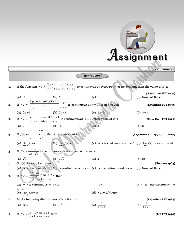 Continuity Assignment | Download Free PDF | Continuous Function ...