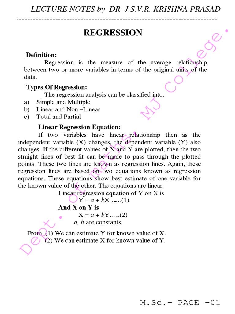 Regression | PDF | Correlation And Dependence | Regression Analysis