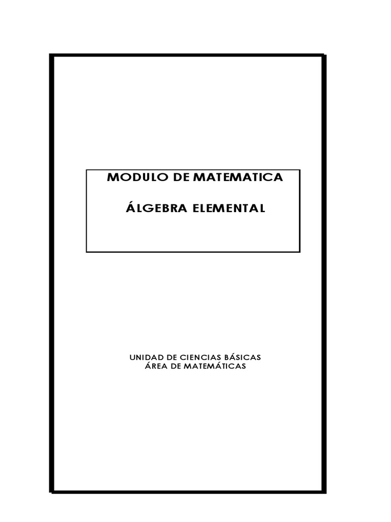Algebra Elemental (Materia) | PDF | Álgebra | Multiplicación