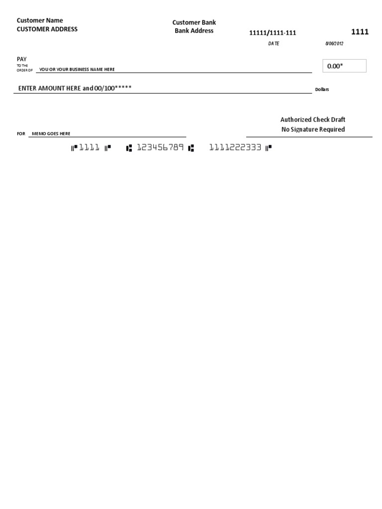 Check Draft Template | PDF