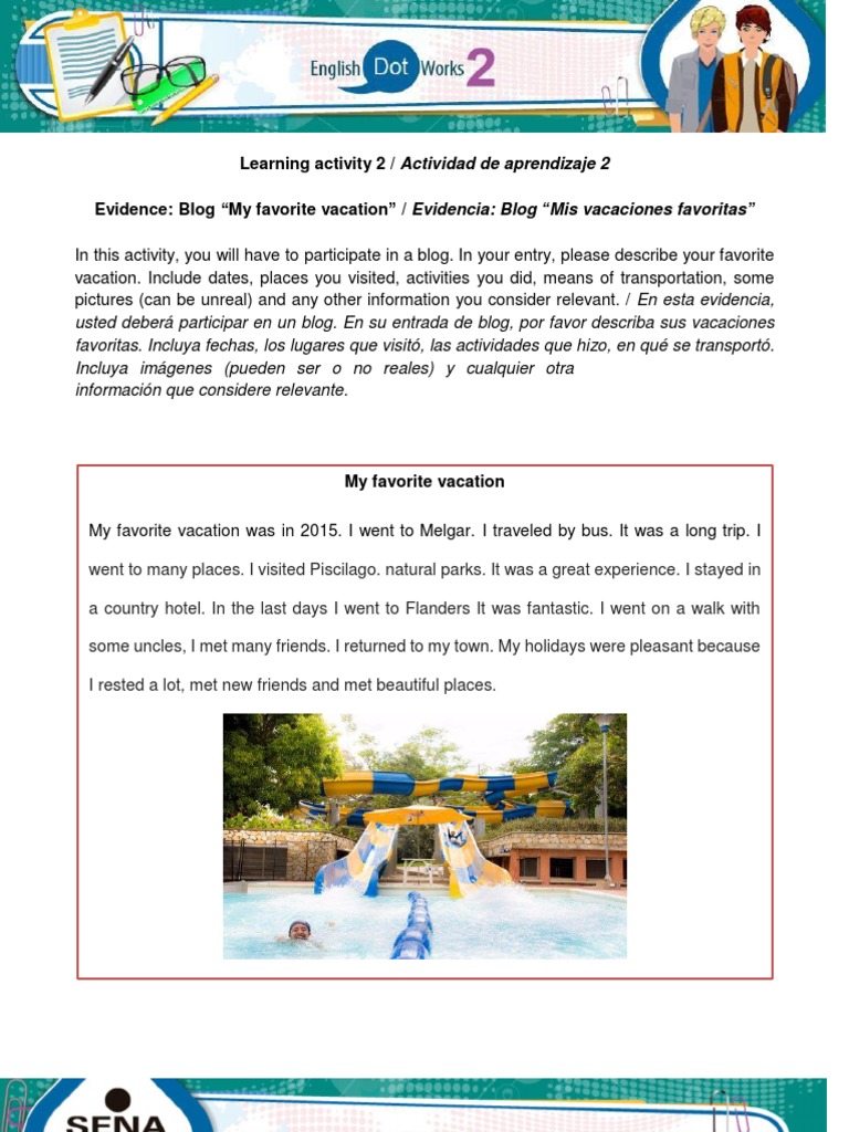 Evidence Blog My Favorite Vacation | PDF