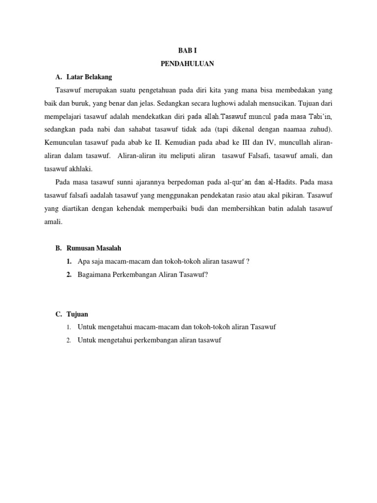 Aliran-Aliran Dalam Tasawuf | PDF