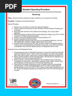 SOP For Food Production | PDF | Chef | Foods