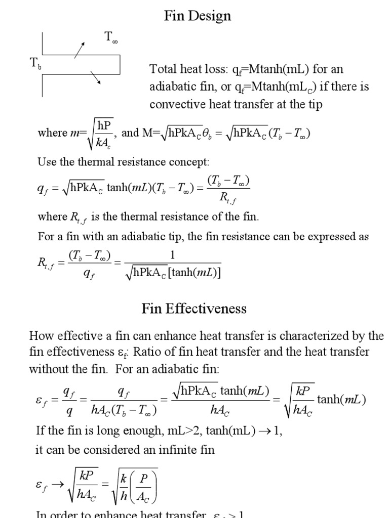 Fin Design | PDF | Electrical Resistance And Conductance | Heat Transfer