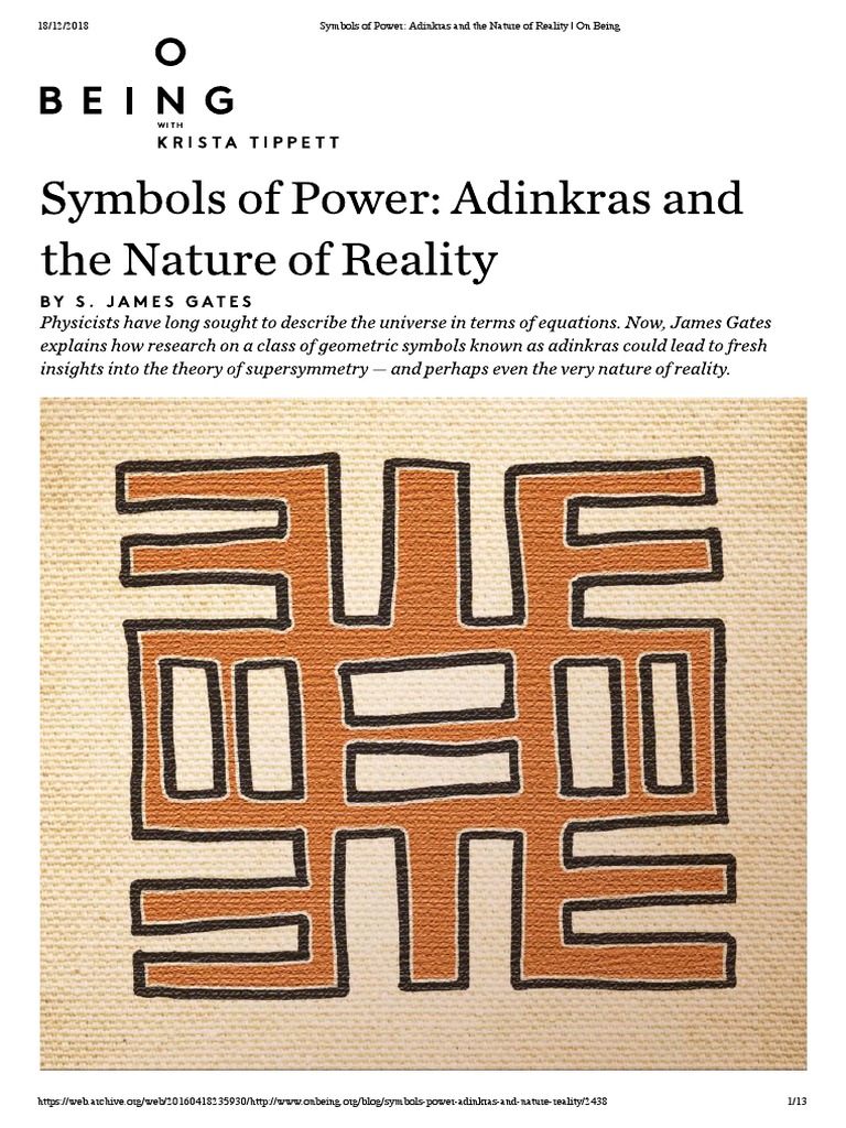 Symbols of Power - Adinkras and The Nature of Reality - On Being | PDF ...