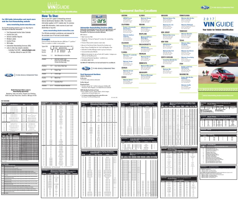 2017 VIN Guide V11 PDF | PDF | Ford F Series | Four Wheel Drive