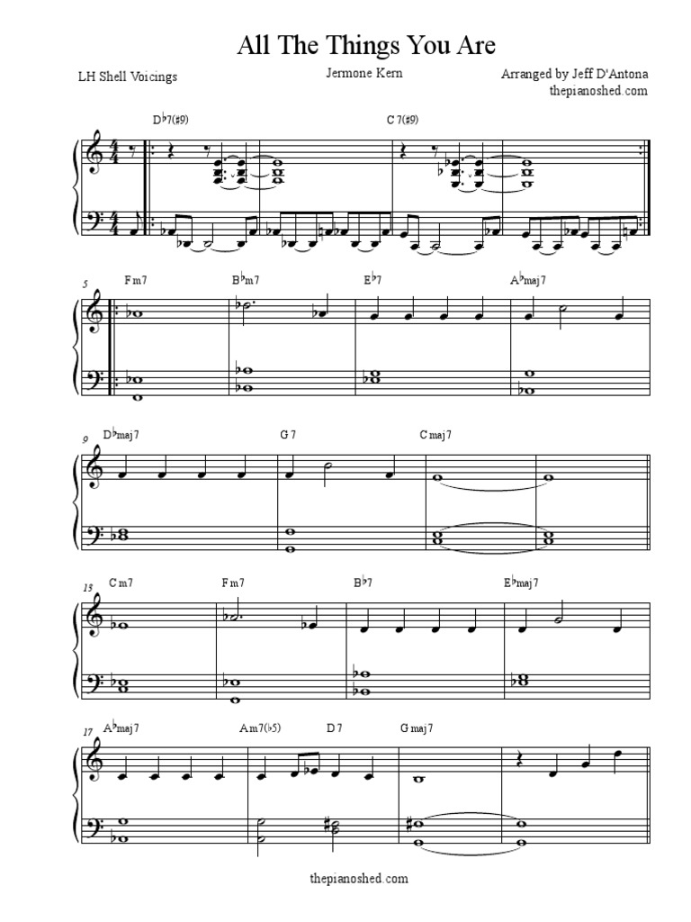 All The Things You Are Easy Piano PDF | PDF