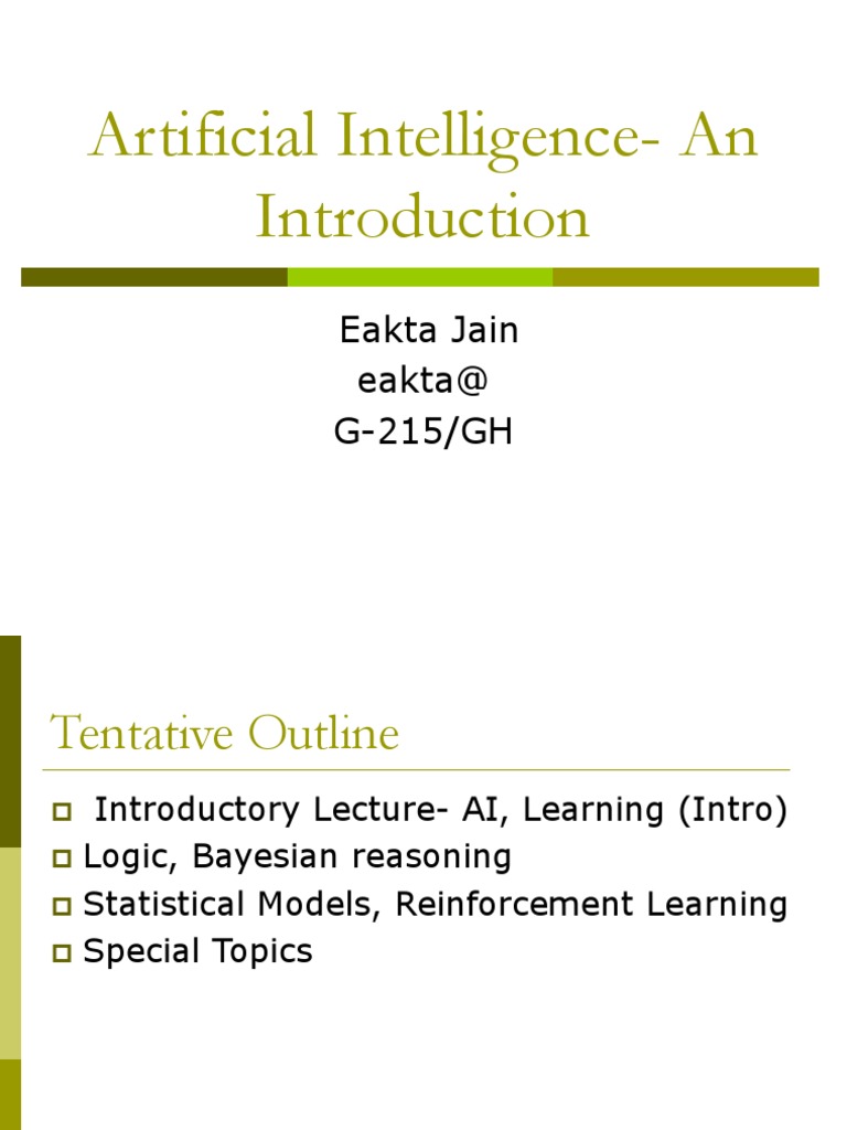 Introduction to Artificial Intelligence | PDF | Artificial Intelligence ...