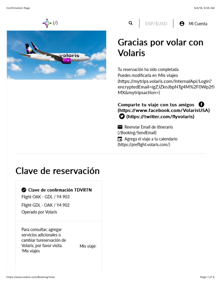Confirmation Page | PDF | Aviación | Transporte