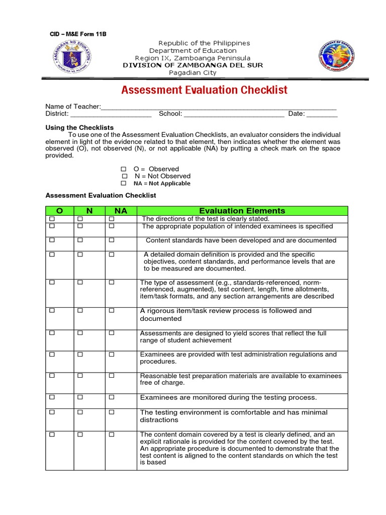 Cid Me Form 11B | Download Free PDF | Evaluation | Learning