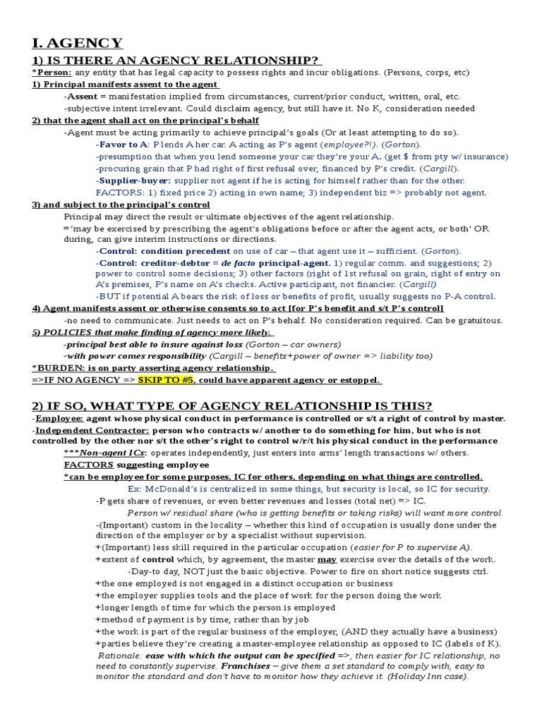 Corporations Attack Outline | PDF | Law Of Agency | Tort